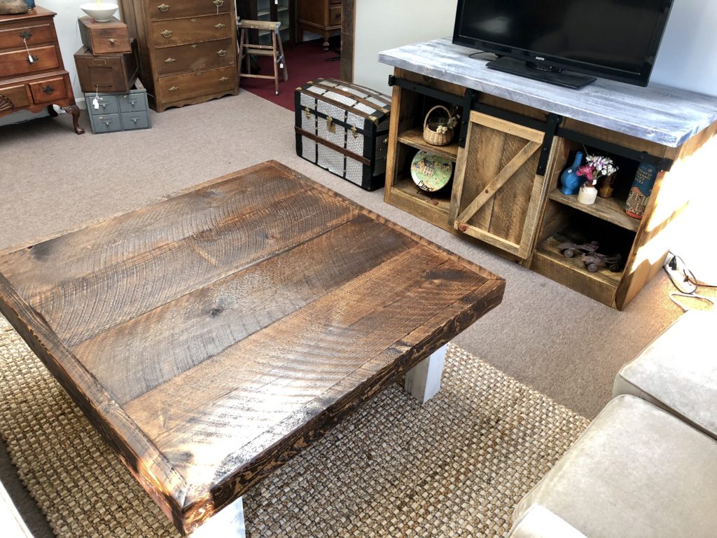 Rustic Square Coffee Table - Chic & Antique